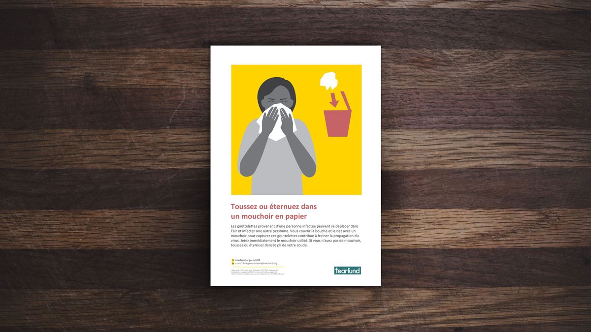 Affiches: Covid-19 : Utiliser un mouchoir en papier pour protéger les ...